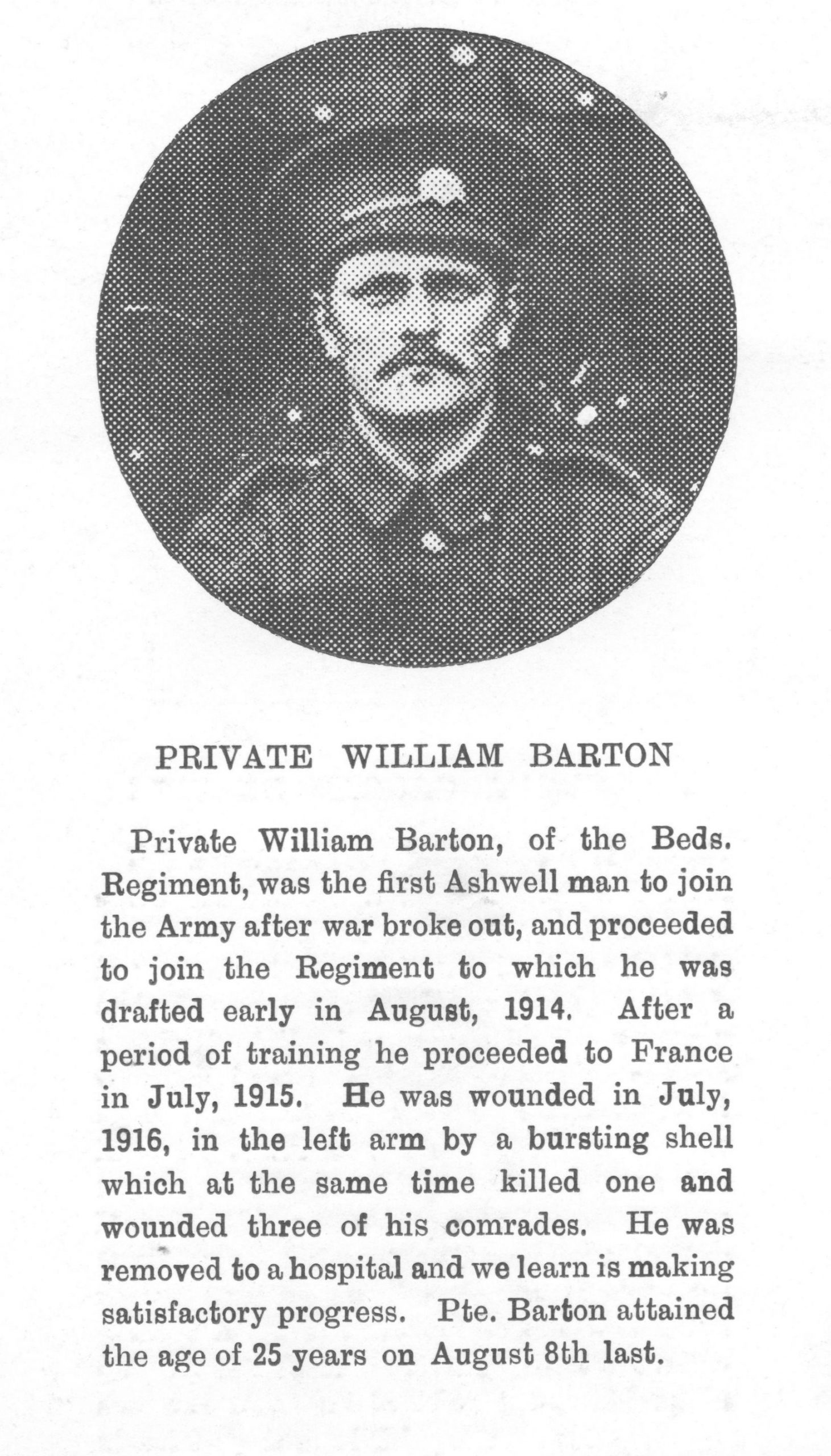 Barton, William Charles MM - Ashwell Museum